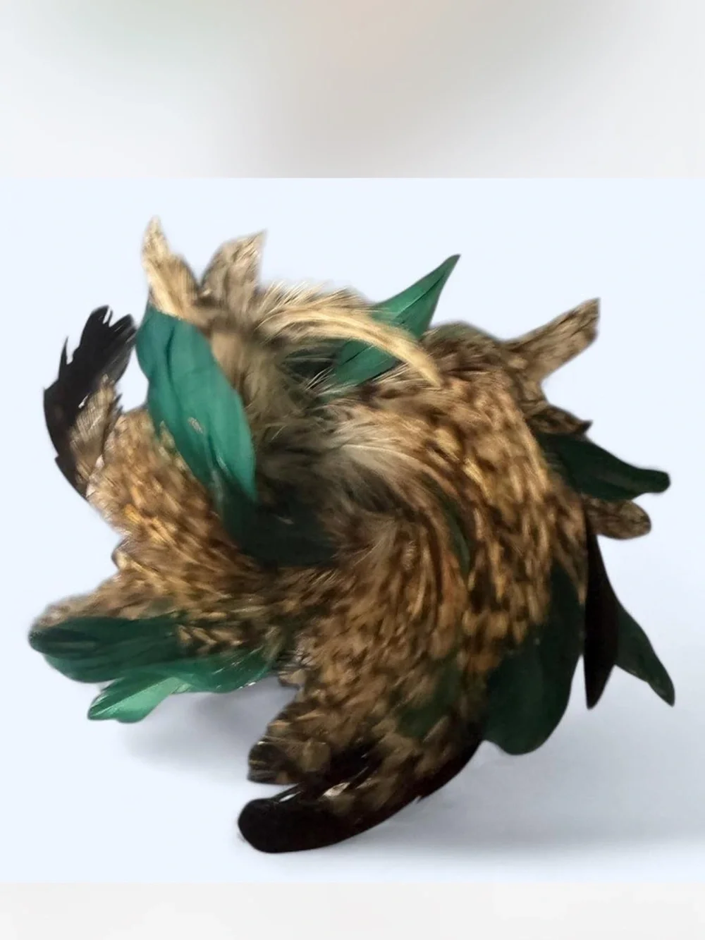 Source Unknown | Accessories | Roaring Twenties Green And Brown Feather ...